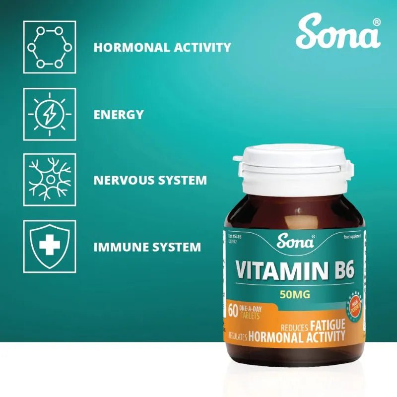 Sona B6 50mg Tablets 60 Pack | O'Sullivans | Vitamins