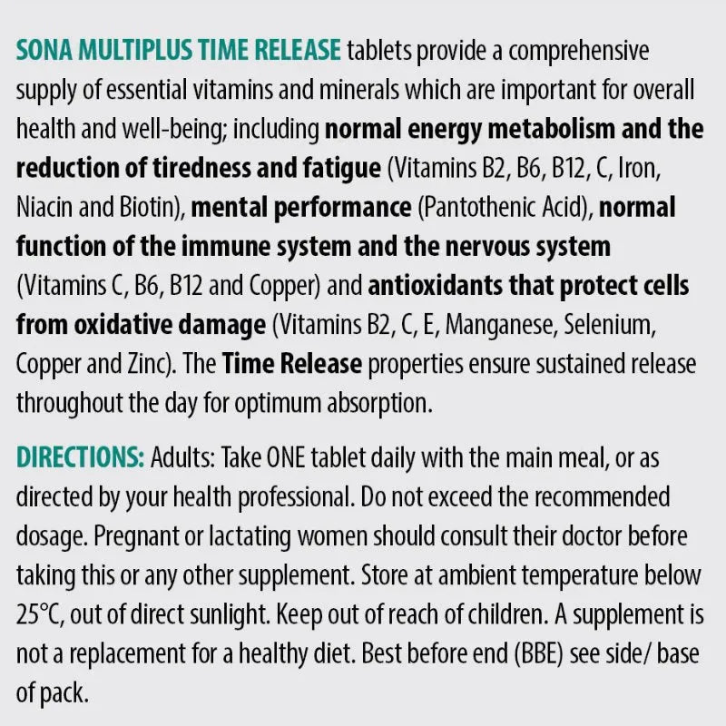 Sona Multiplus Time Release Tablets 60 Pack | O'Sullivans